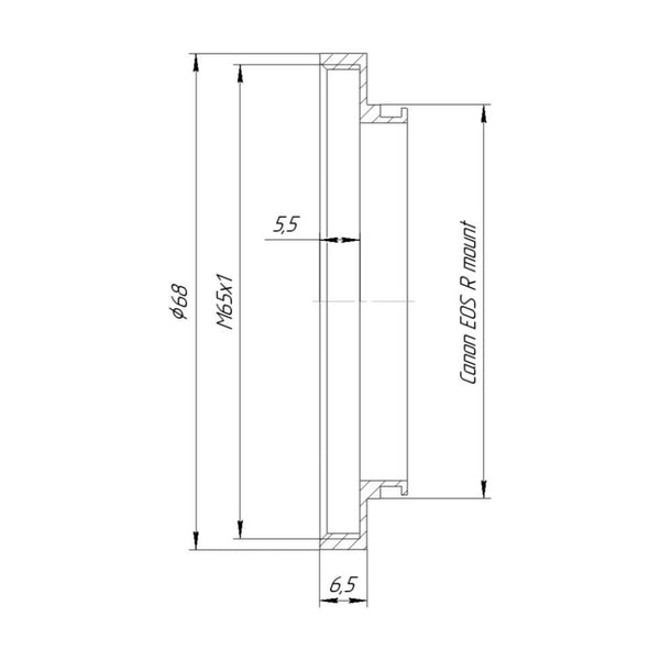 M65x1 female thread to Canon EOS-R camera mount adapter (RafCamera ...